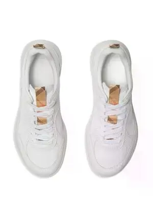 Burberry Leather Lace-up Sneakers With Equestrian Knight Design - White