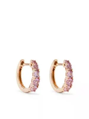 ANITA KO 18k Rose Gold Sapphire Hoop Earrings - Pink