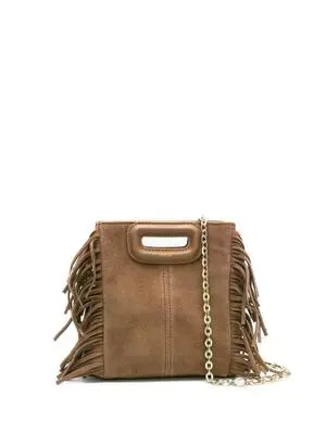 Maje Suede Fringe Mini Bag - Brown