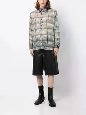 AV VATTEV Semi-sheer Check-print Shirt