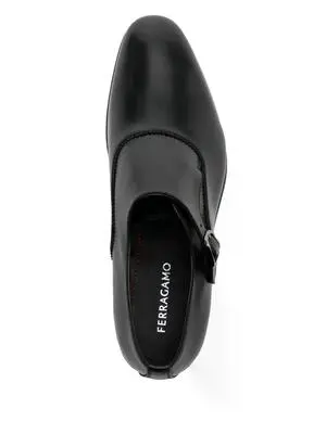 FERRAGAMO Leather Monk Strap Loafers