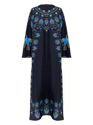 La DoubleJ Geometric-print Silk Kaftan