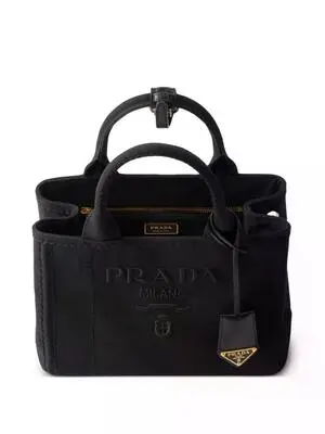 Prada Jardinière Small Cotton Canvas Handbag - Black