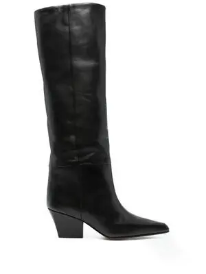Paris Texas Knee-high Leather Boots - Black