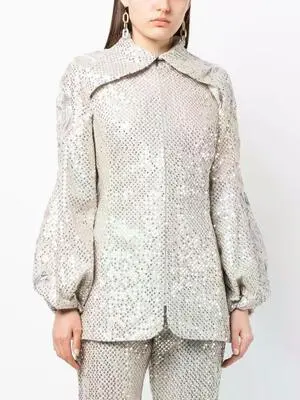 SAIID KOBEISY Floral-embroidered Sequin-embellished Jacket