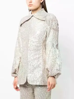 SAIID KOBEISY Floral-embroidered Sequin-embellished Jacket