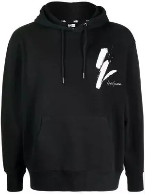 Yohji Yamamoto Logo-print Cotton Hoodie - Black