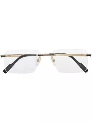 Cazal Metallic Panel Rectangle Glasses - Black