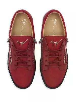 GIUSEPPE ZANOTTI Frankie Double-zip Low-top Sneakers - Red