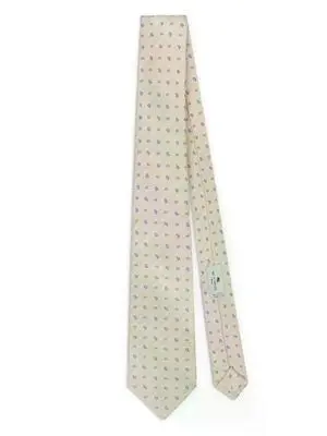 Etro Paisley-embroidered Neck Tie - Neutrals