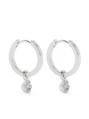 DOWER & HALL Wild Rose Huggie Hoop Earrings