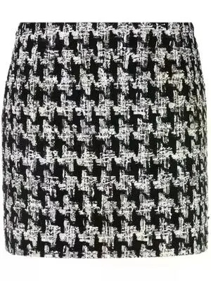 Faith Connexion Houndstooth Knitted Miniskirt
