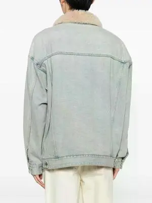 We11Done Shearling-collar Denim Jacket