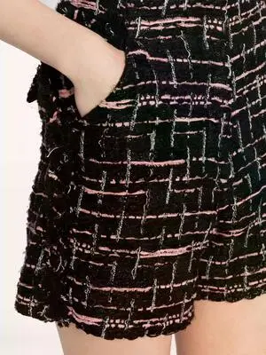 Shiatzy Chen Tweed High-waisted Shorts