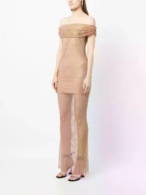 SELF-PORTRAIT Rhinestone-embellished Maxi Dress