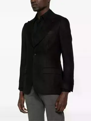 LARDINI Linen Blazer - Black