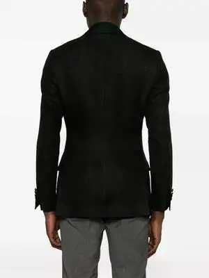 LARDINI Linen Blazer - Black