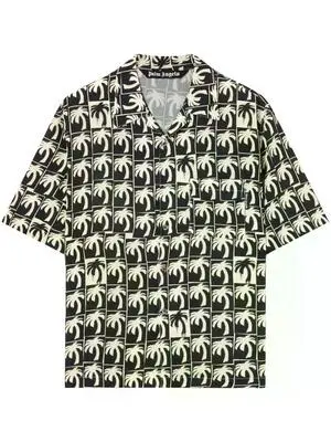 Palm Angels Palm-tree Print Bowling Shirt