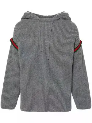 Gucci Web-stripe Ribbed Hoodie