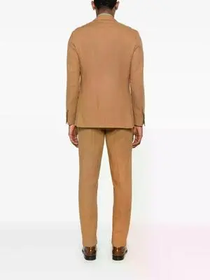 LARDINI Brooch-detail Suit - Brown