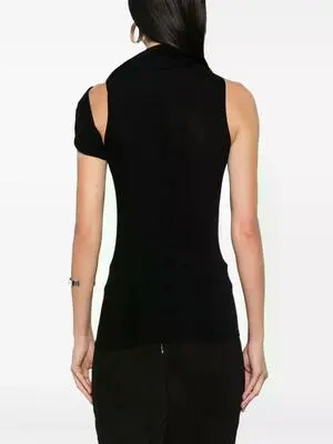 Rick Owens High-neck Knitted Top - Black