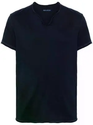 Zadig&Voltaire Henley-neck Cotton T-shirt - Blue