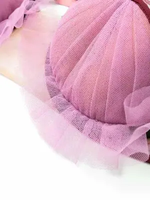 NENSI DOJAKA Panelled Semi-sheer Bra - Purple