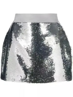 Alex Perry Sequin-embellished Mini Skirt - Silver