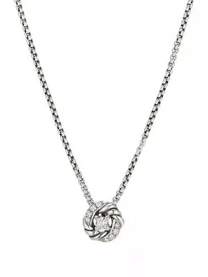 David Yurman Sterling Petite Infinity Diamond Necklace - Silver