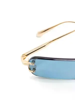 Linda Farrow Taylor Rectangular Rimless Sunglasses - Gold