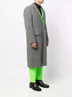 AMI Paris Chevron-pattern Single-breasted Coat