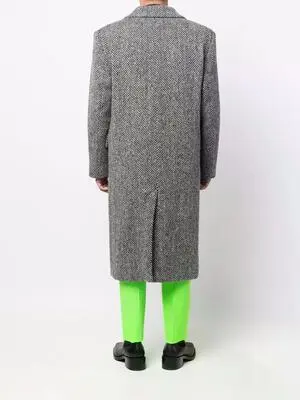 AMI Paris Chevron-pattern Single-breasted Coat