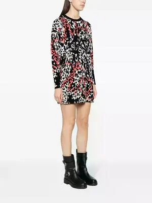 Just Cavalli Leopard-print Jacquard Minidress