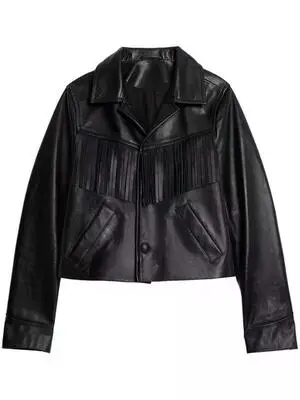 AMI Paris Tasselled Leather Jacket