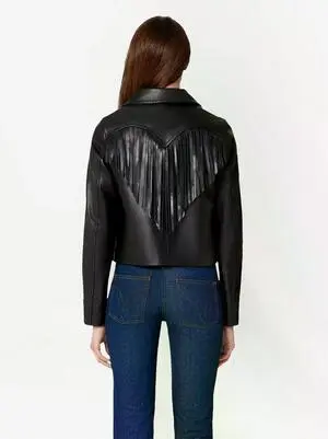 AMI Paris Tasselled Leather Jacket