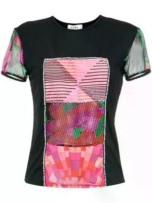 AMIR SLAMA Paneled Beaded Blouse