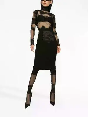 Dolce & Gabbana Lace-panelled High-neck Top