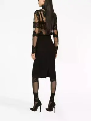 Dolce & Gabbana Lace-panelled High-neck Top