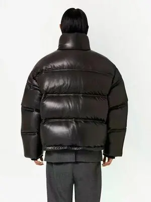 AMI Paris Leather Down Jacket