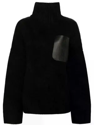 JW Anderson High-neck Sweater With Leather Pocket
