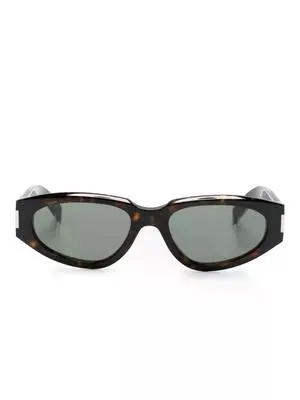 Saint Laurent Tortoiseshell Oval Sunglasses - Brown