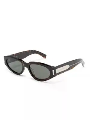 Saint Laurent Tortoiseshell Oval Sunglasses
