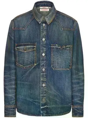 Valentino Garavani V-detail Denim Shirt