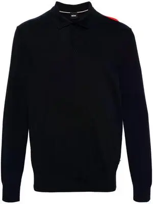 BOSS Fine-knit Polo Jumper