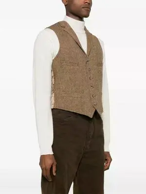 Polo Ralph Lauren Herringbone Wool Waistcoat - Brown