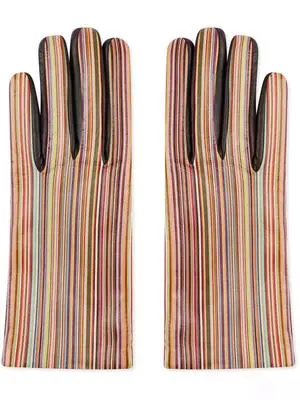 Paul Smith Signature Stripe Lambskin Gloves - Red