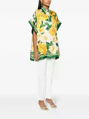 Dolce & Gabbana Rose-print Silk Shirt