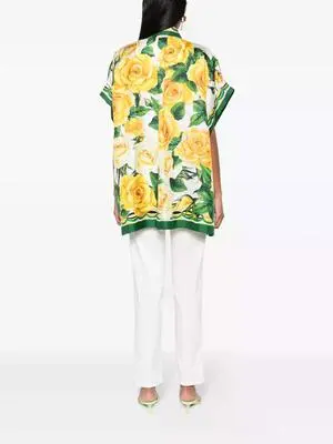 Dolce & Gabbana Rose-print Silk Shirt
