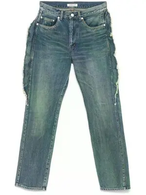 Undercover Frayed-detailed Straight Leg Jeans - Blue