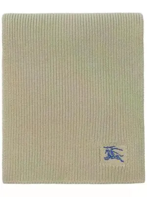 Burberry Ekd-embroidered Cashmere Scarf - Green
